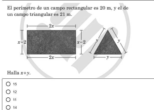 SOLVED: El perimetro de un campo rectangular es 20 m, y el de un camp ... SOLVED: El perimetro de un campo rectangular es 20 m, y el de un camp ...