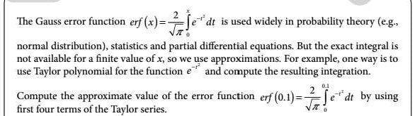 The Gauss error function erf(x) = (2)/(√(π))∫0^x e^-t^2 dt is used ...