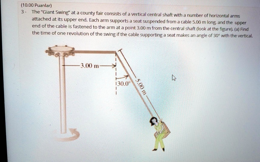 1000 puanlar the giant swing at a county fair consists of a vertical ...