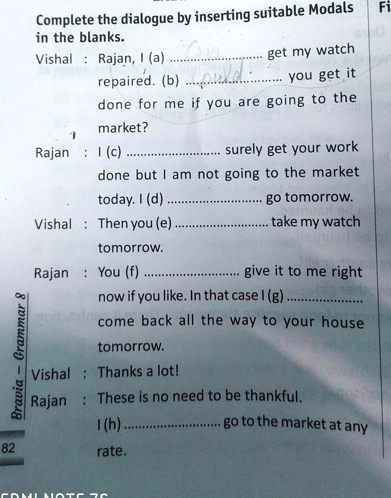 complete inserting modals fi complete the dialogue by inserting suitable modals in the blanks ...