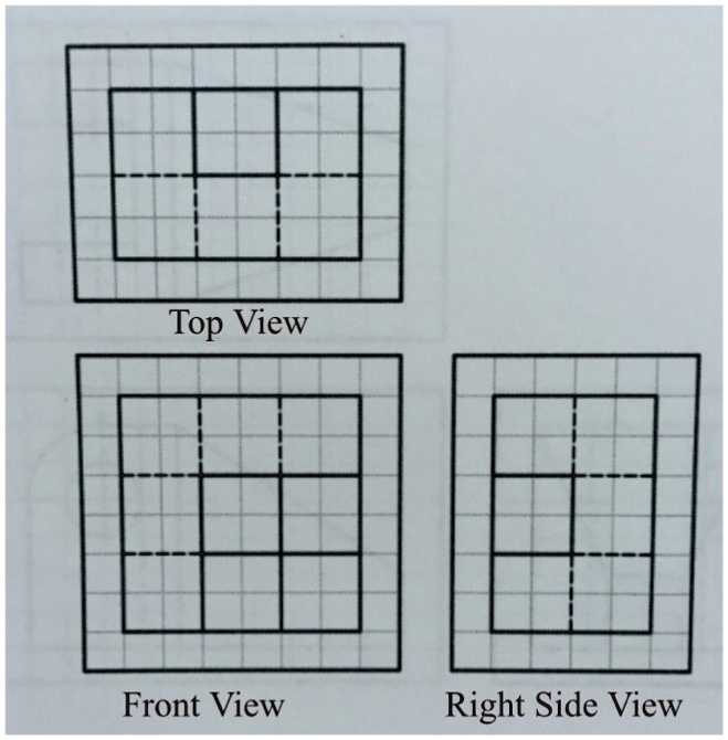 Draw in isometric form Top View Front View Right Side View
