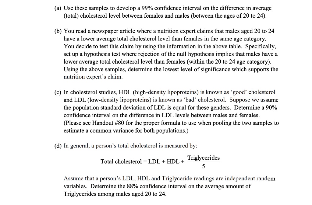 SOLVED: Use these samples to develop a 99% confidence interval on the difference in average ...
