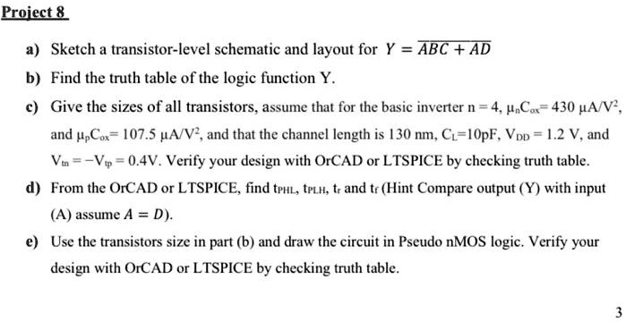SOLVED: a) Sketch a transistor-level schematic and layout for Y = ABC ...