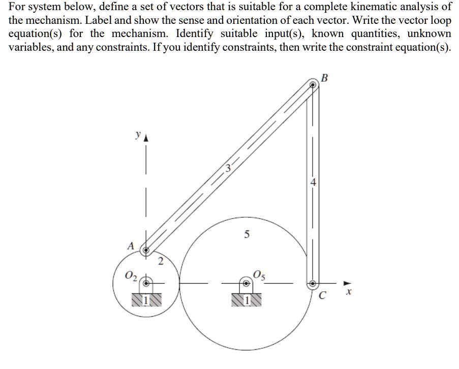 SOLVED: For system below, define a set of vectors that is suitable for a complete kinematic ...