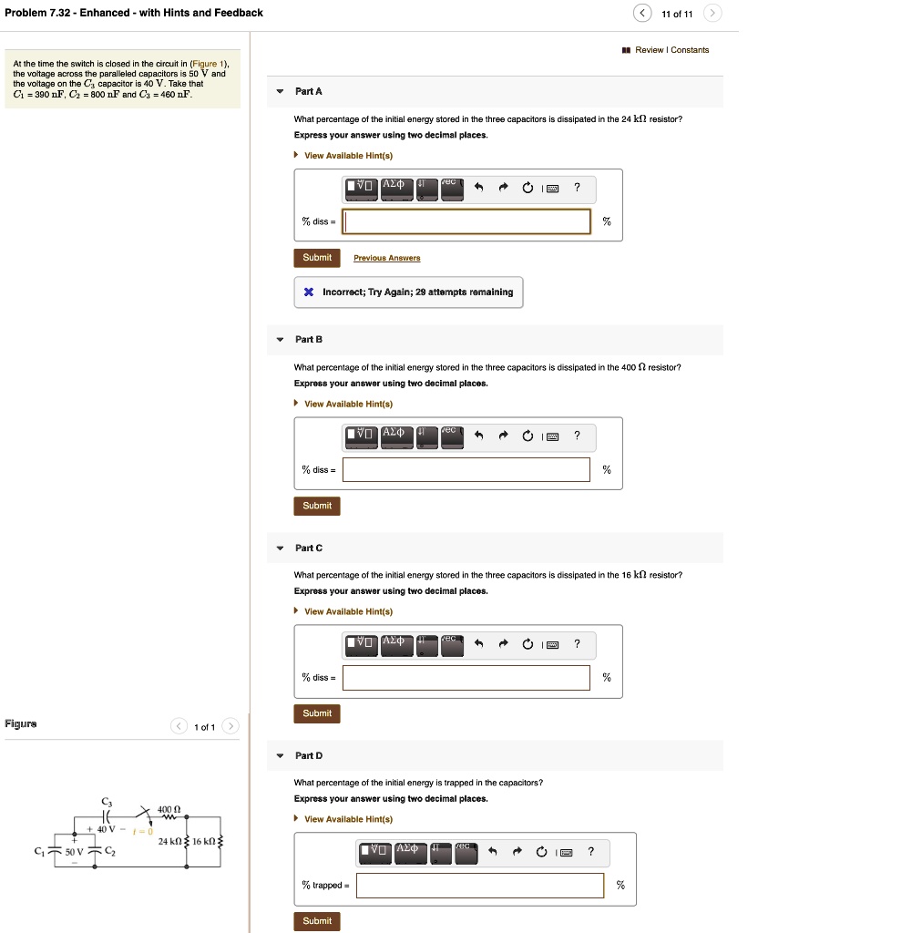 Problem 732 Enhanced With Hints And Feedback 11 Of 11 Ii Review I Constants At The Time The