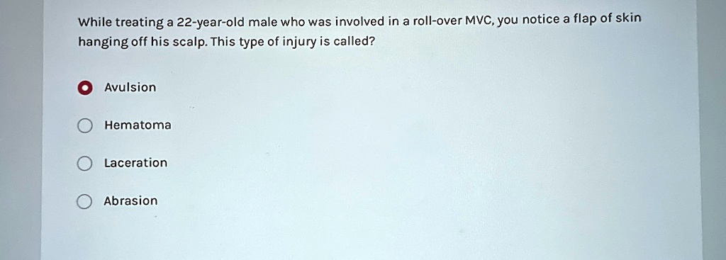 while treating a 22 year old male who was involved in a roll over mvc ...