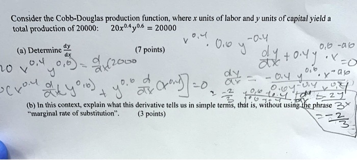 Solved Consider The Cobb Douglas Production Function Where Units Of