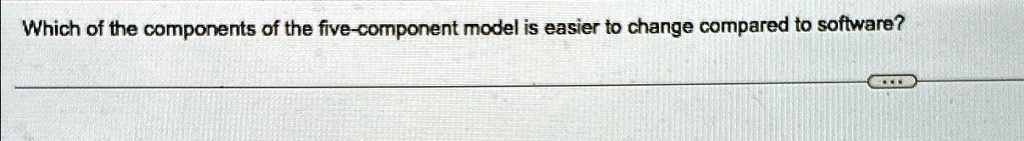 Which of the components of the five-component model is easier to change ...