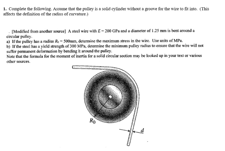 SOLVED: Complete the following. Assume that the pulley is a solid ...