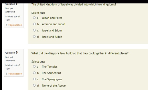 SOLVED: The United Kingdom of Israel was divided into which two ...