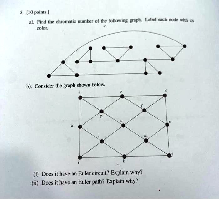 Solved 3 10 Points Color B Consider The Graph Shown Below I Does It Have An Euler 8323