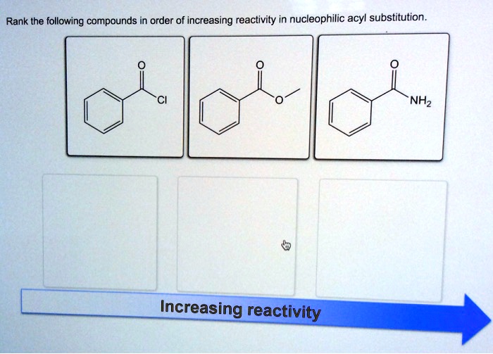 SOLVED: Rank the following compounds in order of increasing reactivity ...