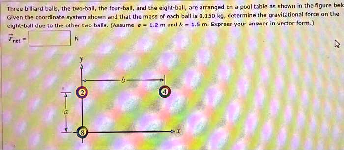 SOLVED: Three billiard balls, the two-ball, the four-ball, and the ...