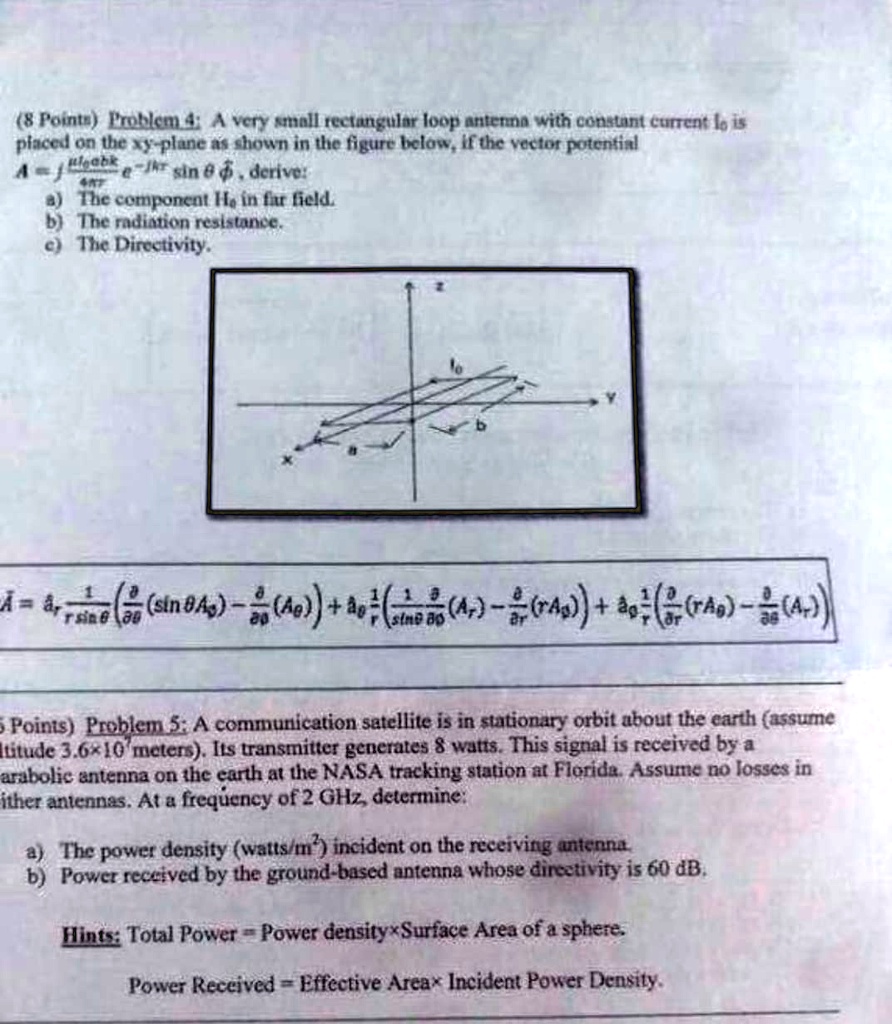 SOLVED: Texts: 8 Points) Problem 4: A very small rectangular loop ...