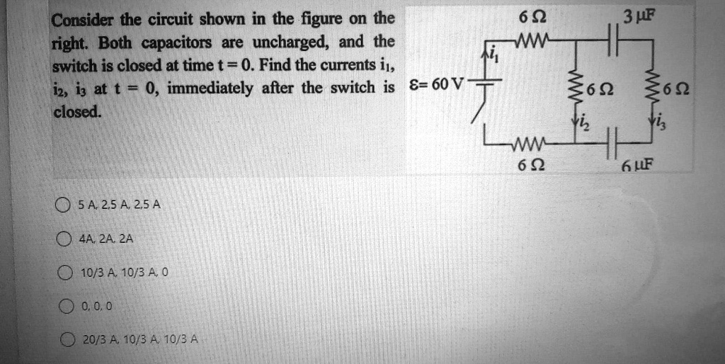 consider the circuit shown in the figure on the right both capacitors are uncharged and the ...