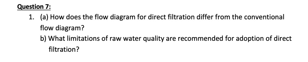 Question 7: 1. (a) How does the flow diagram for direct filtration ...