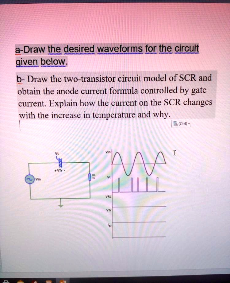 a-Draw the desired waveforms for the circuit given below. b- Draw the ...