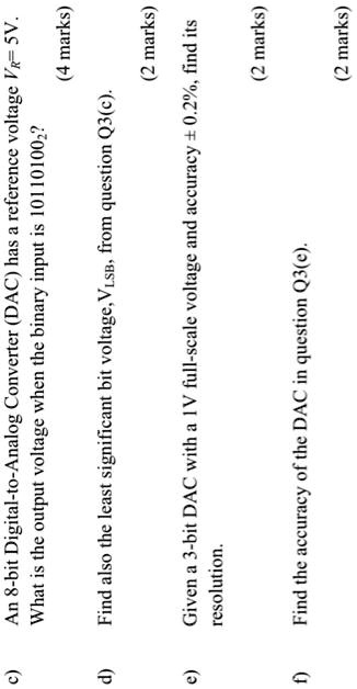 Solved 4 Marks 2 Marks 2 Marks 2 Marks An 8 Bit Digital To Analog Converter Dac Has A