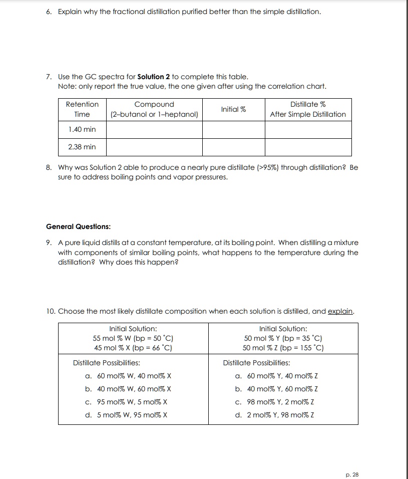 SOLVED: Explain why fractional distillation purifies better than simple ...