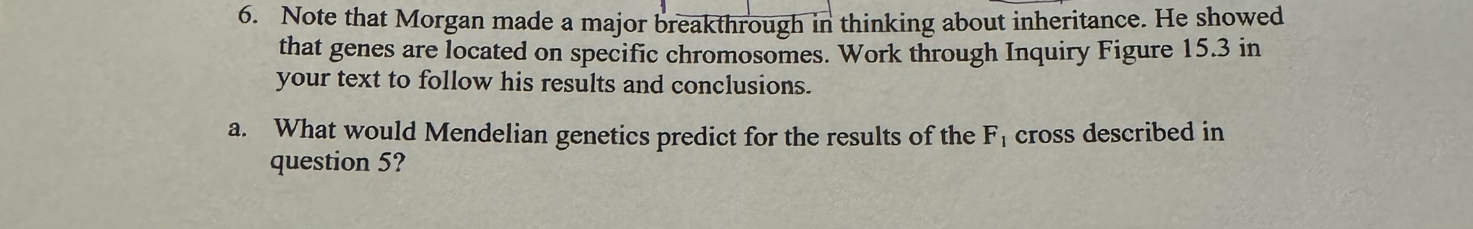6. Note that Morgan made a major breakthrough in thinking about ...