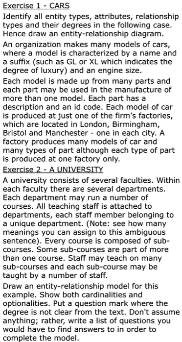 Exercise 1 - CARS Identify all entity types, attributes, relationship ...