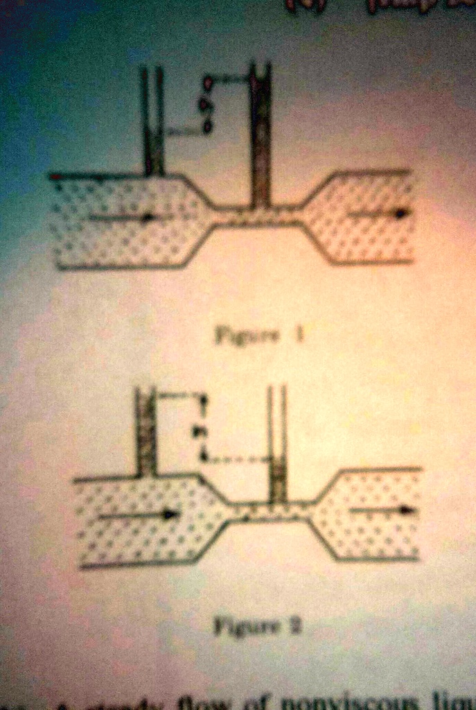 SOLVED: A steady flow of non-viscous liquids is shown in Figure 1 and ...