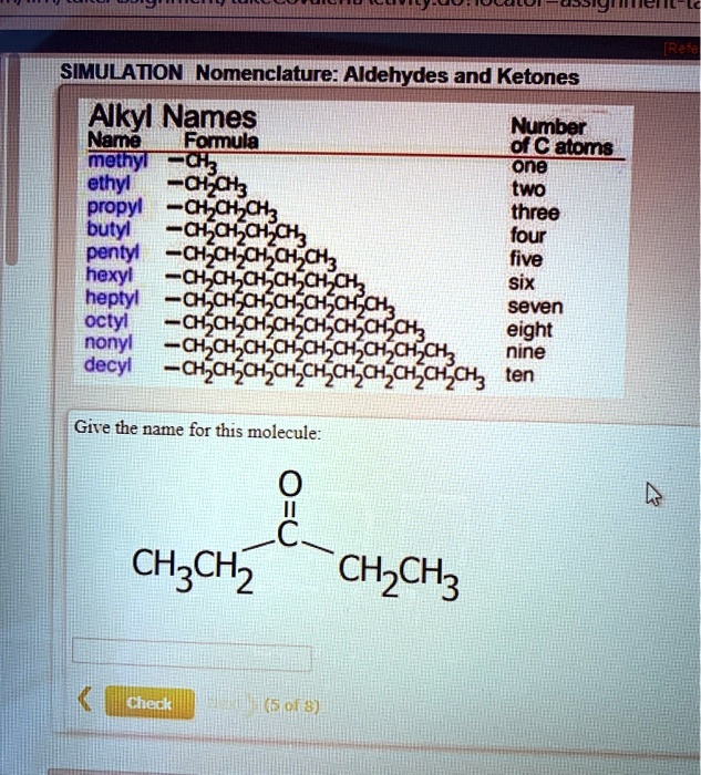 SOLVED: DeS Uytncie [Retl SIMULATION - Nomenclature: Aldehydes and ...