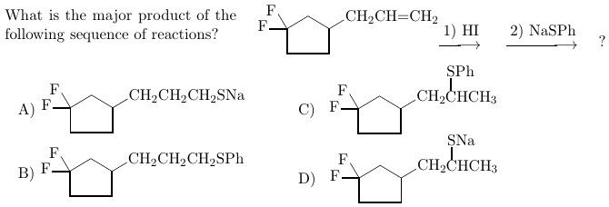 SOLVED: What is the major product of the following sequence of ...