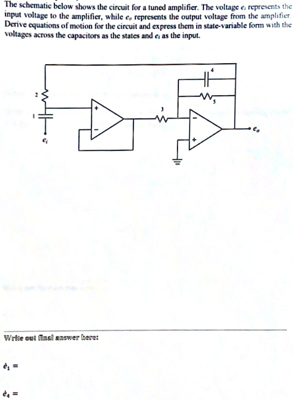 The schematic below shows the circuit for a tuned amplifier. The ...