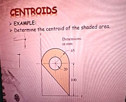 centroids example determine the centroid of the shaded area y dimensions in mm 45 20 100 x 96234