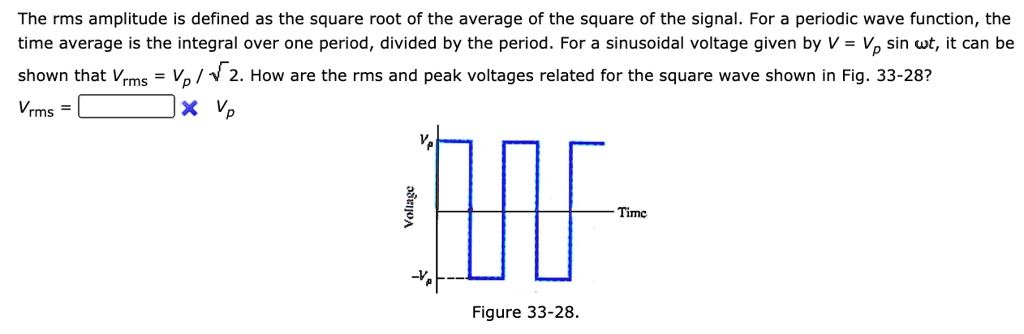the rms amplitude is defined the square root of the average of the ...