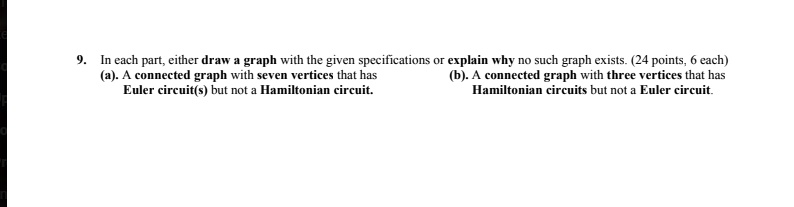 Solved In Each Fun Either Draw Graph With The Given Specifications Explain Why No Such Graph