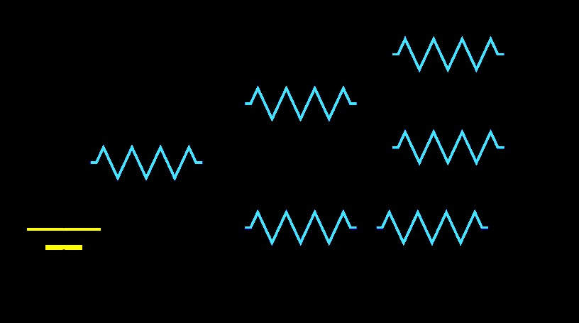 SOLVED: The figure shows a circuit with a 17-V battery and six ...