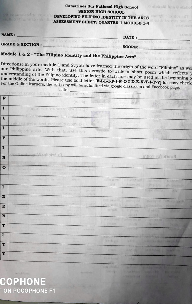 SOLVED: Camarines Sur National High School SENIOR HIGH SCHOOL ...