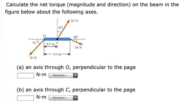 Calculate The Net Torque Magnitude And Direction On The Beam - The Best ... Calculate The Net Torque Magnitude And Direction On The Beam - The Best ...