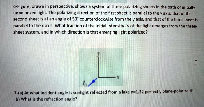 6-Figure, drawn in perspective, shows a system of three polarizing sheets in the path of ...