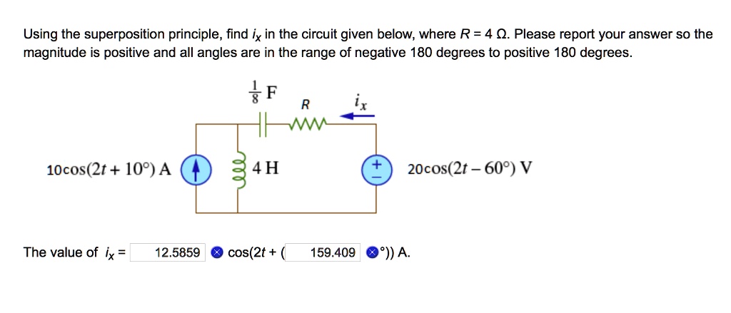 Using the superposition principle, find ix in the circuit given below, where R = 4 ?. Please ...