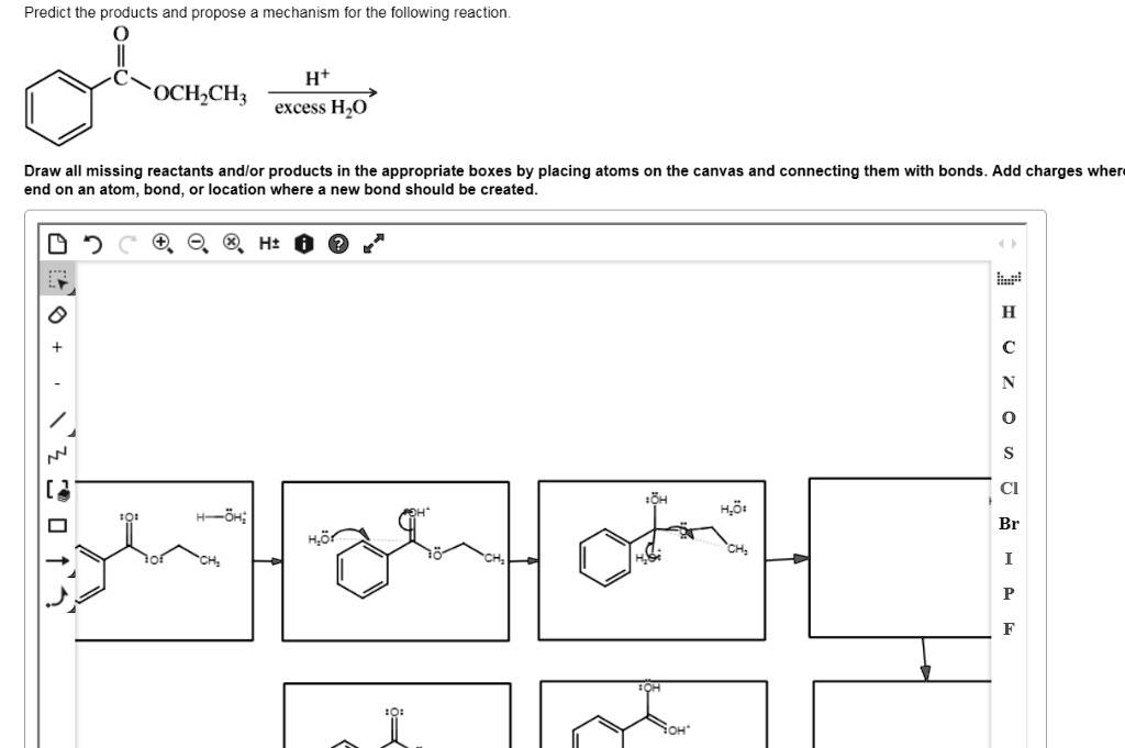 SOLVED: Predict the products and propose a mechanism for the following reaction: H2O OCH2CH3 ...