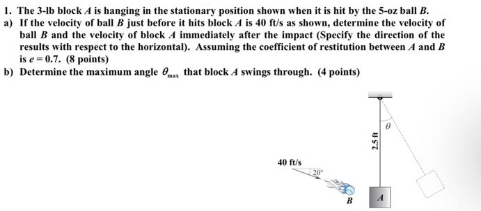 SOLVED: Dynamics problem. Please solve. 1.The 3-lb block A is hanging ...