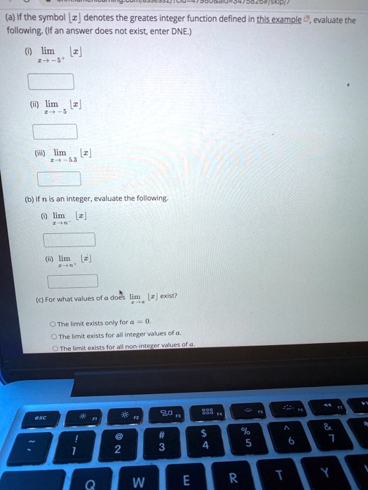 A If The Symbol Denotes The Greates Integer Function Defined In This Example Evaluate The 0474