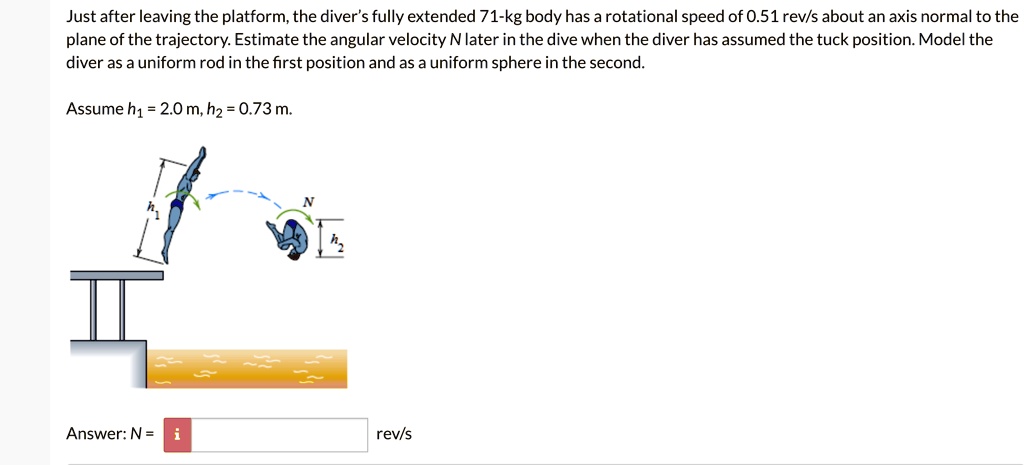 SOLVED: Just after leaving the platform, the diver's fully extended 71 ...
