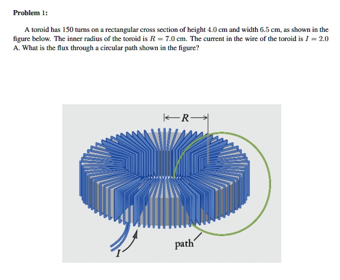 problem 1 toroid has 150 turns on rectangular cross section of height ...