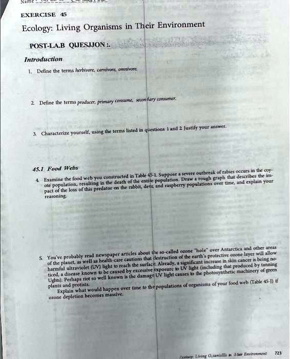 SOLVED: Texts: EXERCISE 45 Ecology: Living Organisms in Their ...