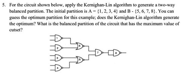 Solved Please Solve This Problem 5 For The Circuit Shown Belowapply The Kernighan Lin