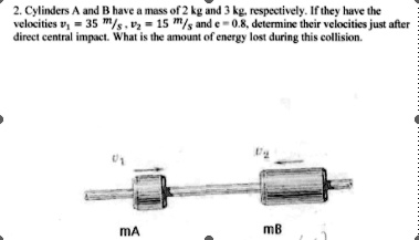 SOLVED: 2. Cylinders A and B have a mass of 2 kg and 3 kg, respectively ...