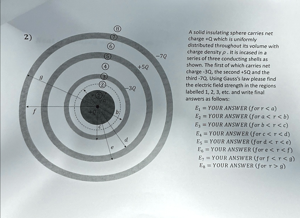 a solid insulating sphere carries net charge q which is uniformly ...