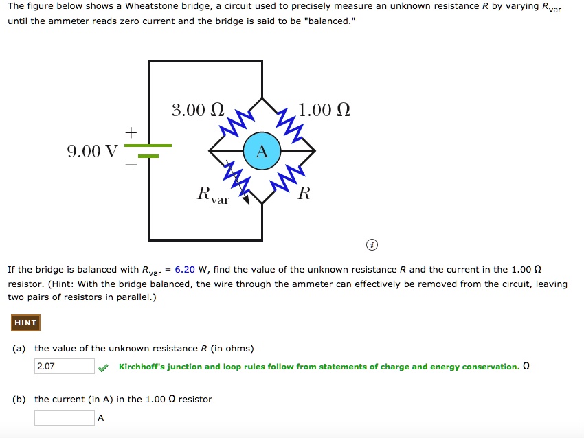 the figure below shows wheatstone bridge circuit used to precisely measure an unknown resistance ...