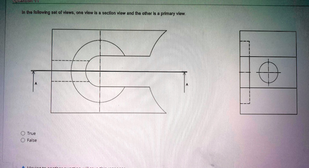 SOLVED: In the following set of views, one view is a section view and ...