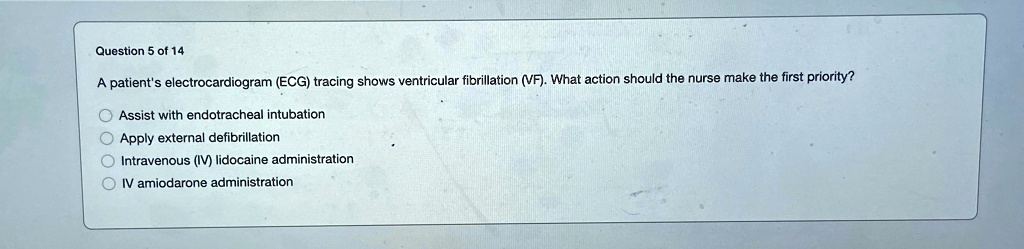 question 5 of 14 a patients electrocardiogram ecg tracing shows ...