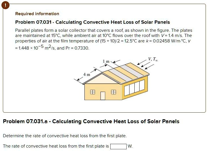 SOLVED: Problem 07.031 - Calculating Convective Heat Loss of Solar ...